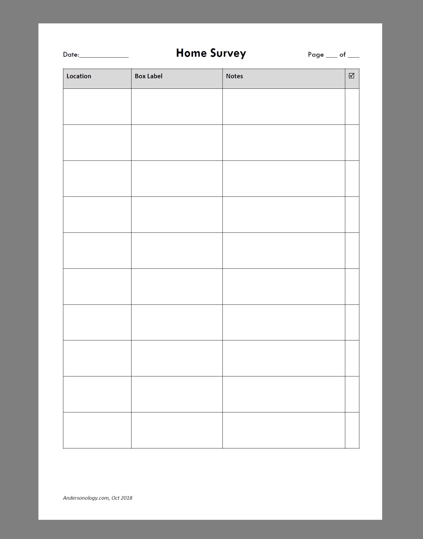 Preservation Preparation 1: Home Survey – Andersonology